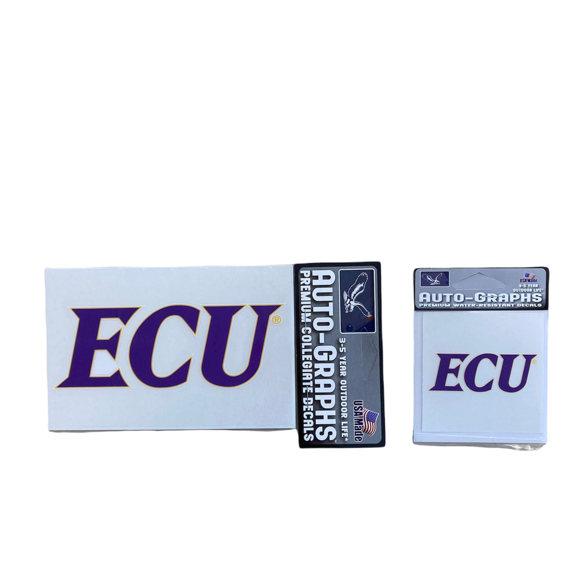 ECU Letters Purp/Gold Decal Mini – Stadium Sports